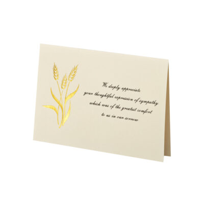 Wheat Gold Foil Acknowledgement Cards – Monarch Resources